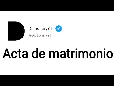 Acta de matrimonio Meaning in English