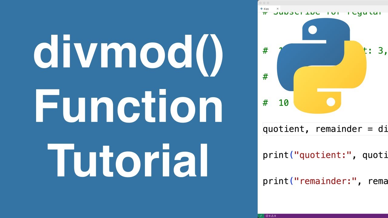 divmod() Function | Python Tutorial