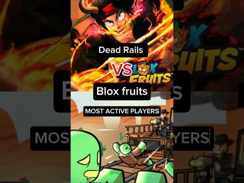 Blox fruits VS Dead rails Most active players #edit #roblox #bloxfruits #viralshorts #deadrails #new