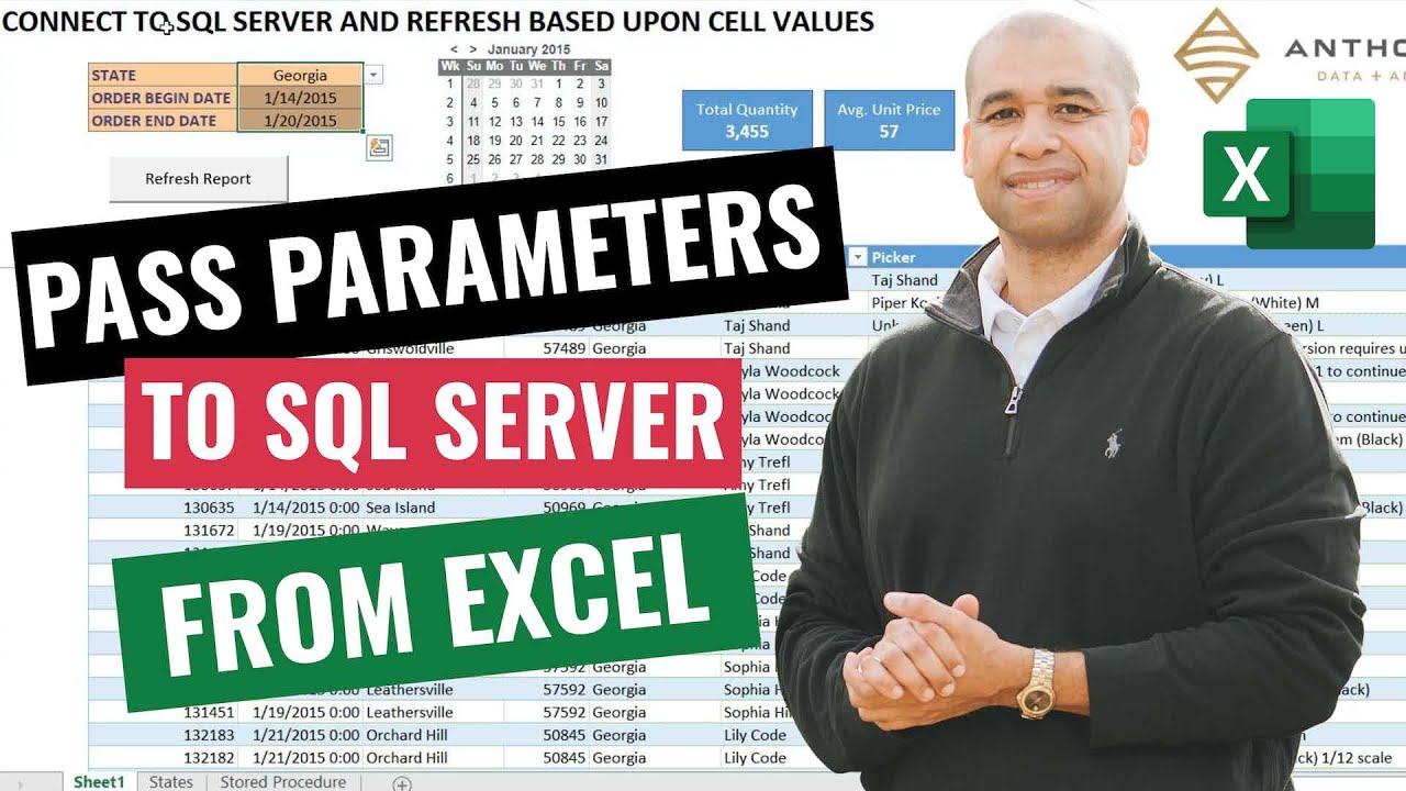Passing Parameter Values from Excel to SQL Server