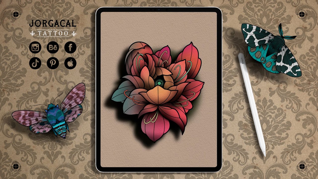 PROCREATE TATTOO DESIGN TIMELAPSE VOL.5 