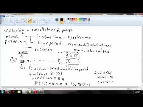 Calculating the change in position, time and velocity