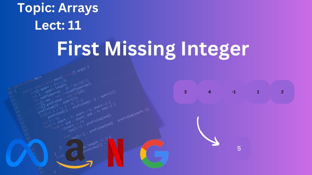 Find the First Missing Integer | Two Approaches Explained | Efficient Solution