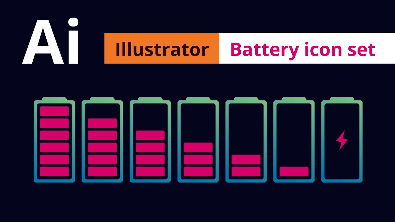 How to create Battery icon set - Adobe Illustrator Tutorial