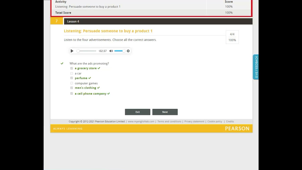 summit 1 2 unit 7 Listening solution