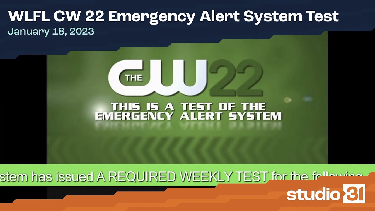 WLFL CW 22 Emergency Alert System (EAS) Test, 1/18/2023