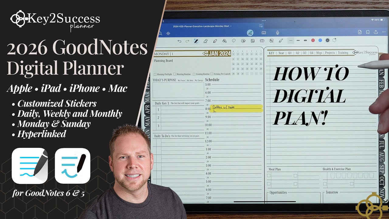 iPad GoodNotes Planner with Hyperlinks Overview | How To Use Digital Planner