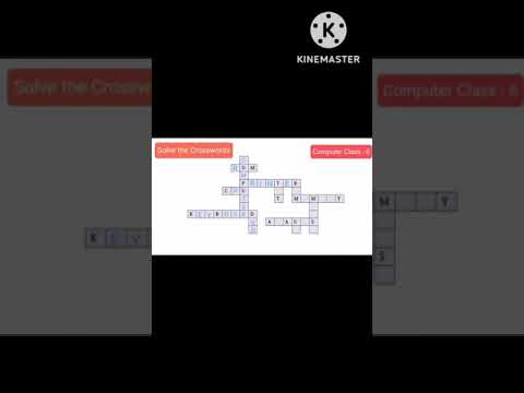 Crosswords solution Computer Class 6 worksheet || solve the crosswords