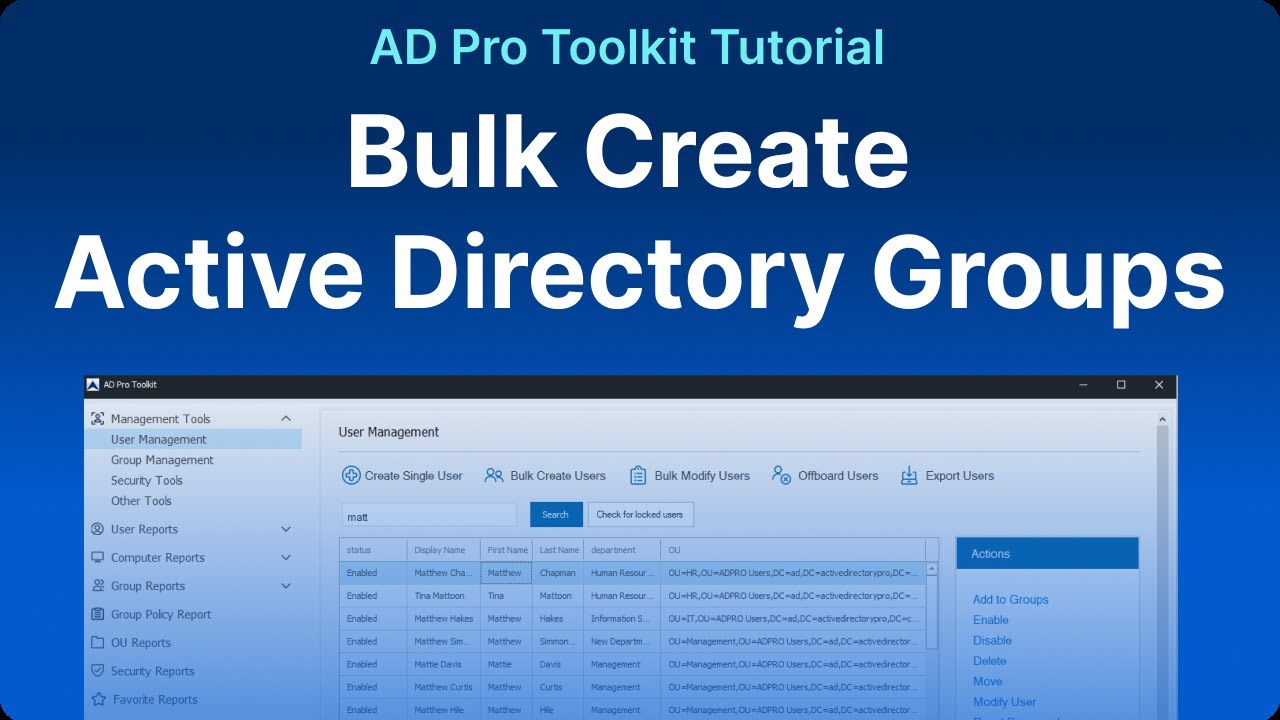 ADToolkit Tutorial -  Bulk Create Active Directory Groups