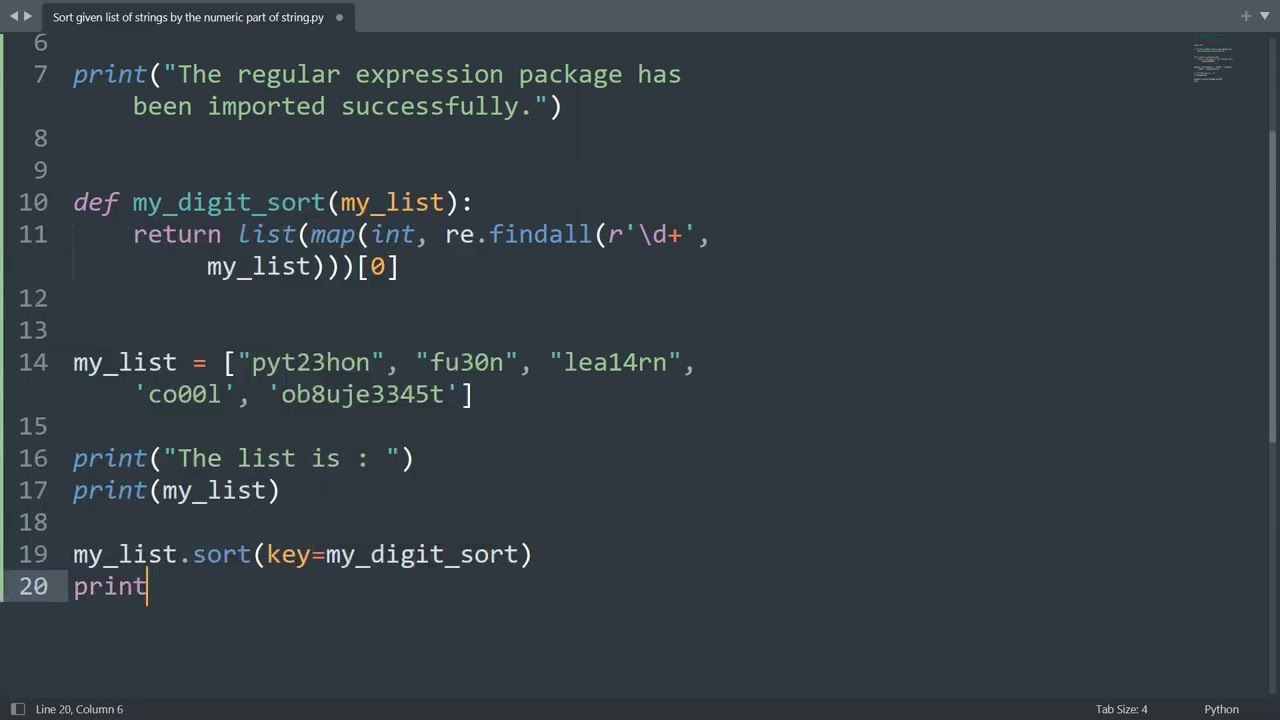 Sort given list of strings by the numeric part of string in Python | Python Examples | Python Code