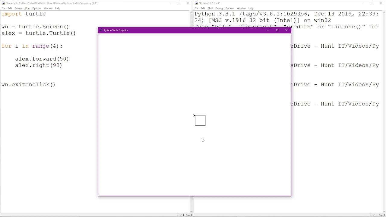 Python Turtles Part 2 - Optimising using loops and variables