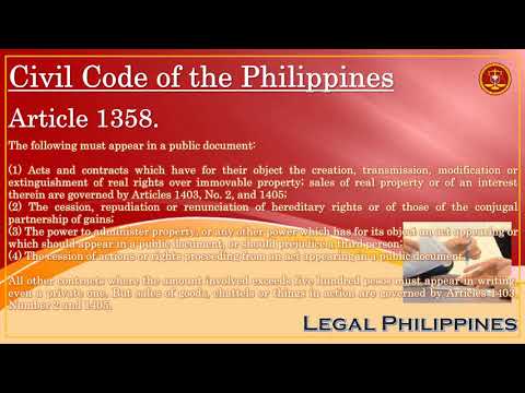 Civil Code of the Philippines, Article 1358