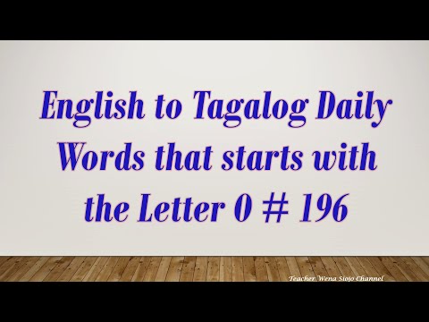 English to Tagalog Daily Words that start with the Letter O # 196