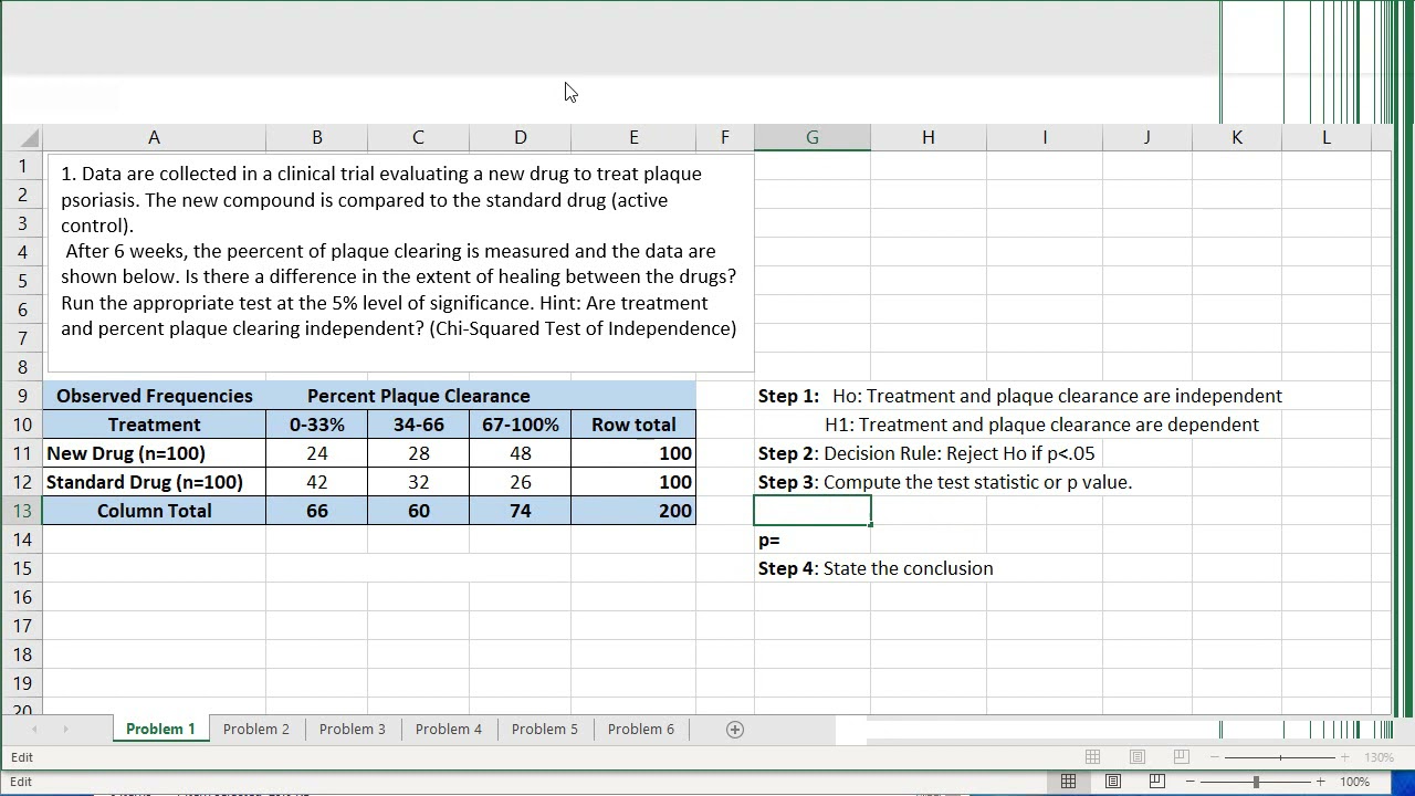 Excel 5 Examples Problem 1