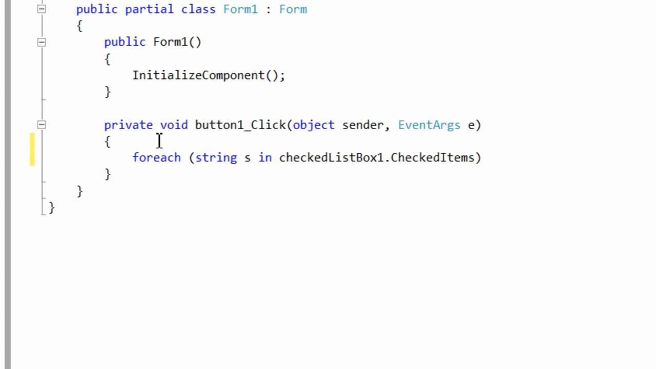 Get Checked Items In a CheckedListBox (C# .NET)