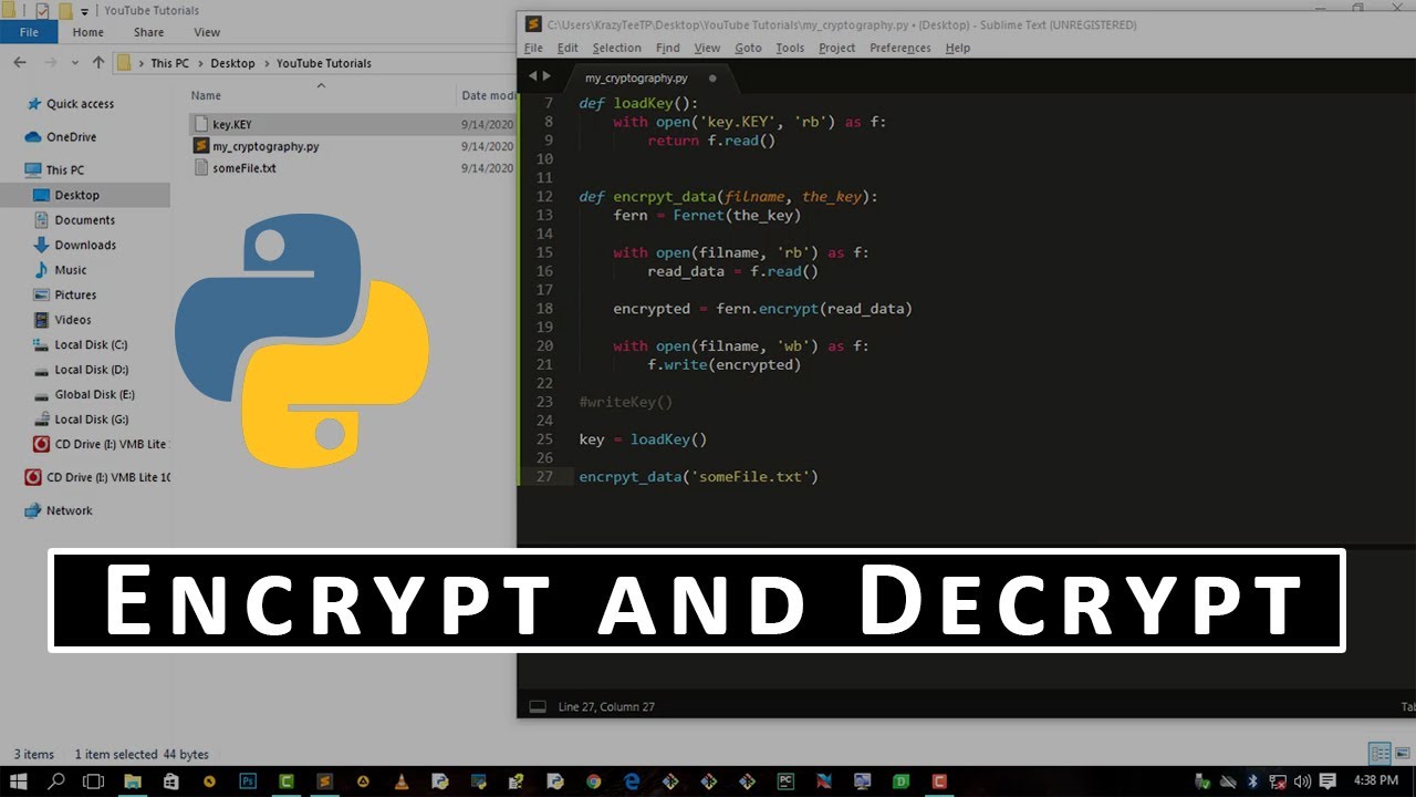 How to Encrypt and Decrypt Data Using Python | Beginner Tutorial