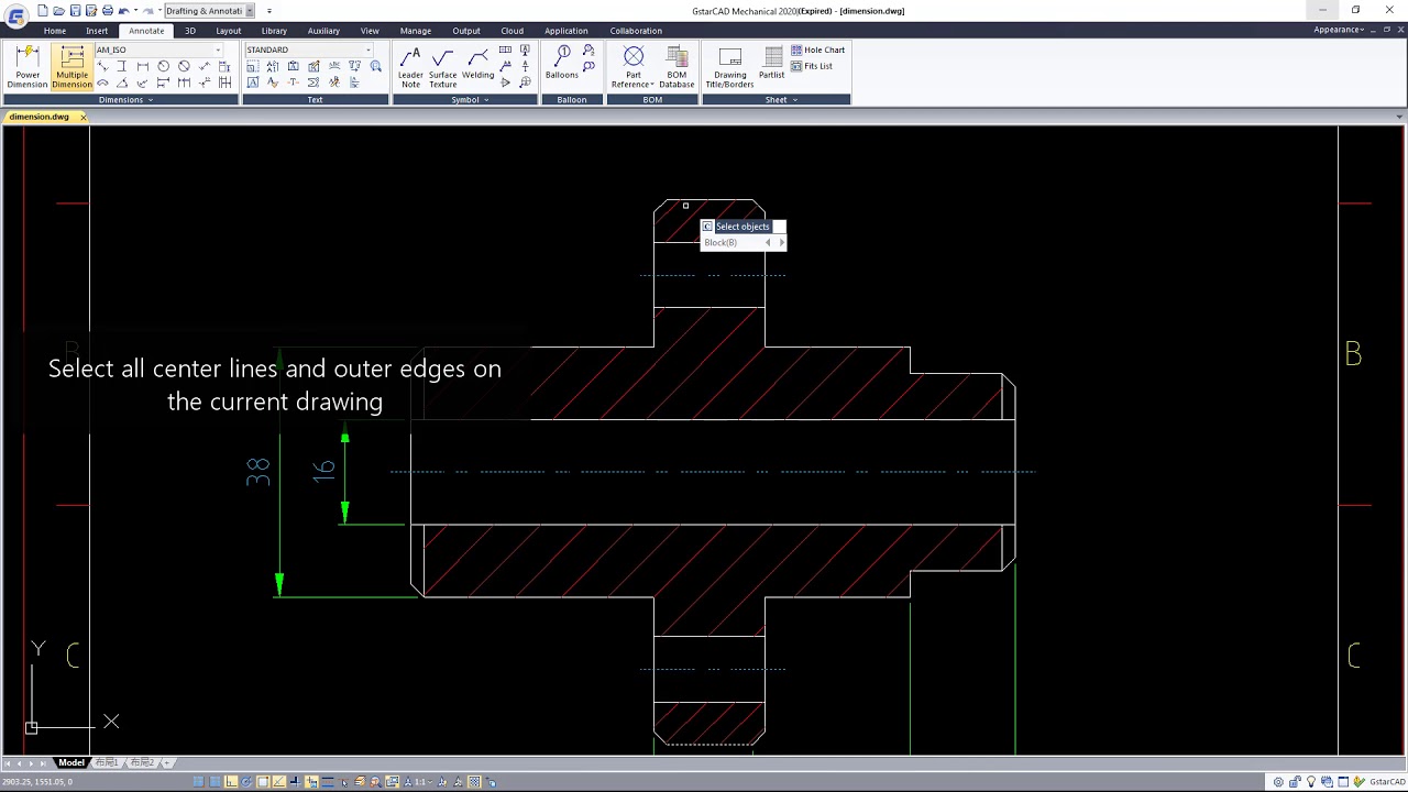 GstarCAD 2020 Mechanical - Dimensioning Tools