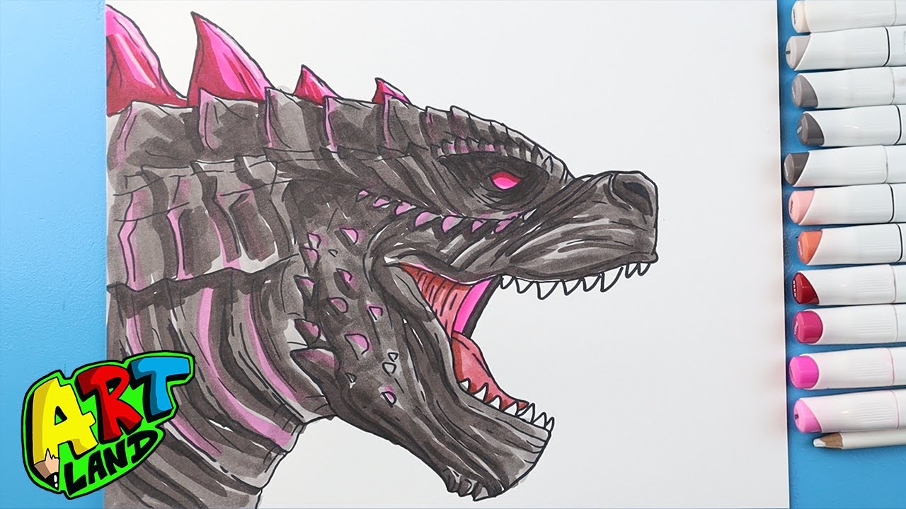 How to Draw Pink Godzilla's Face | Godzilla x Kong