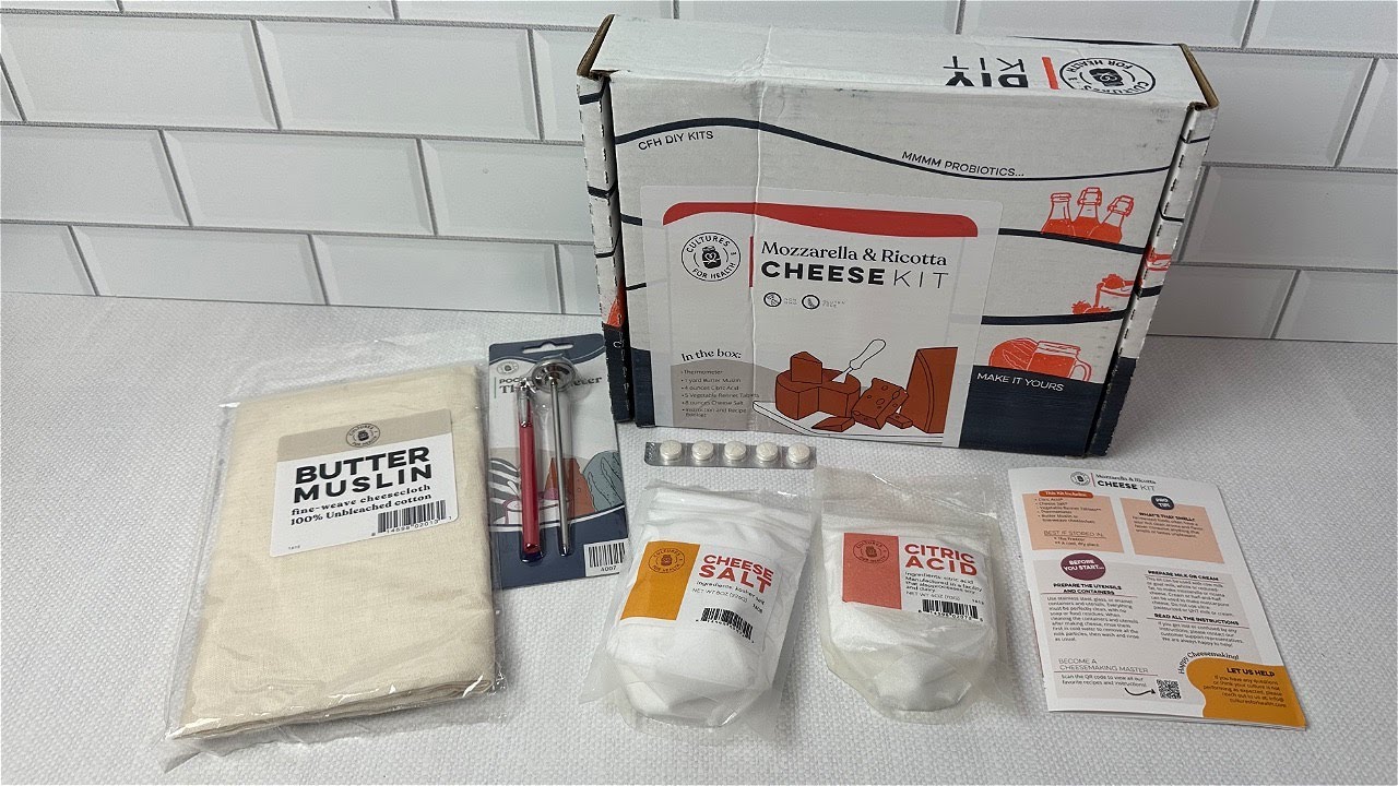 Mozzarella & Ricotta Cheese Making DIY Kit - 5 Piece Set
