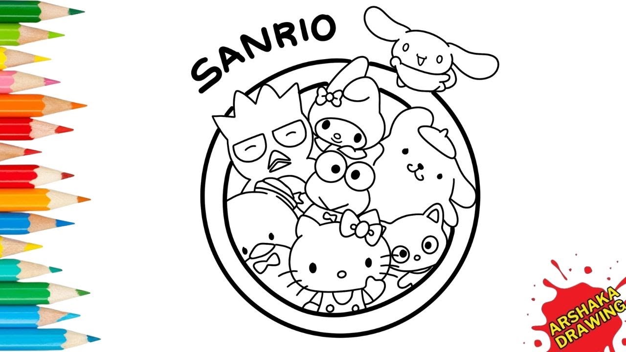 Cute Sanrio Characters Coloring Page Tutorial | How to Color Kuromi, My Melody, Cinnamoroll Easy