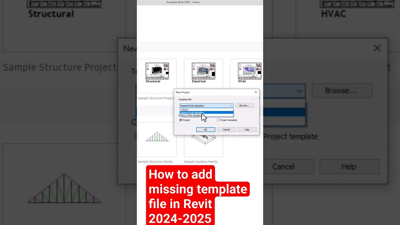 How to add missing template file in Revit 2024/2025 #revittutorial #shorts #revit2025