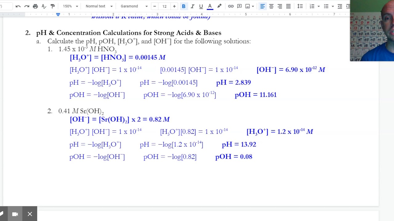 AP Chem Unit 8, Acid-Base: Practice Problems #2