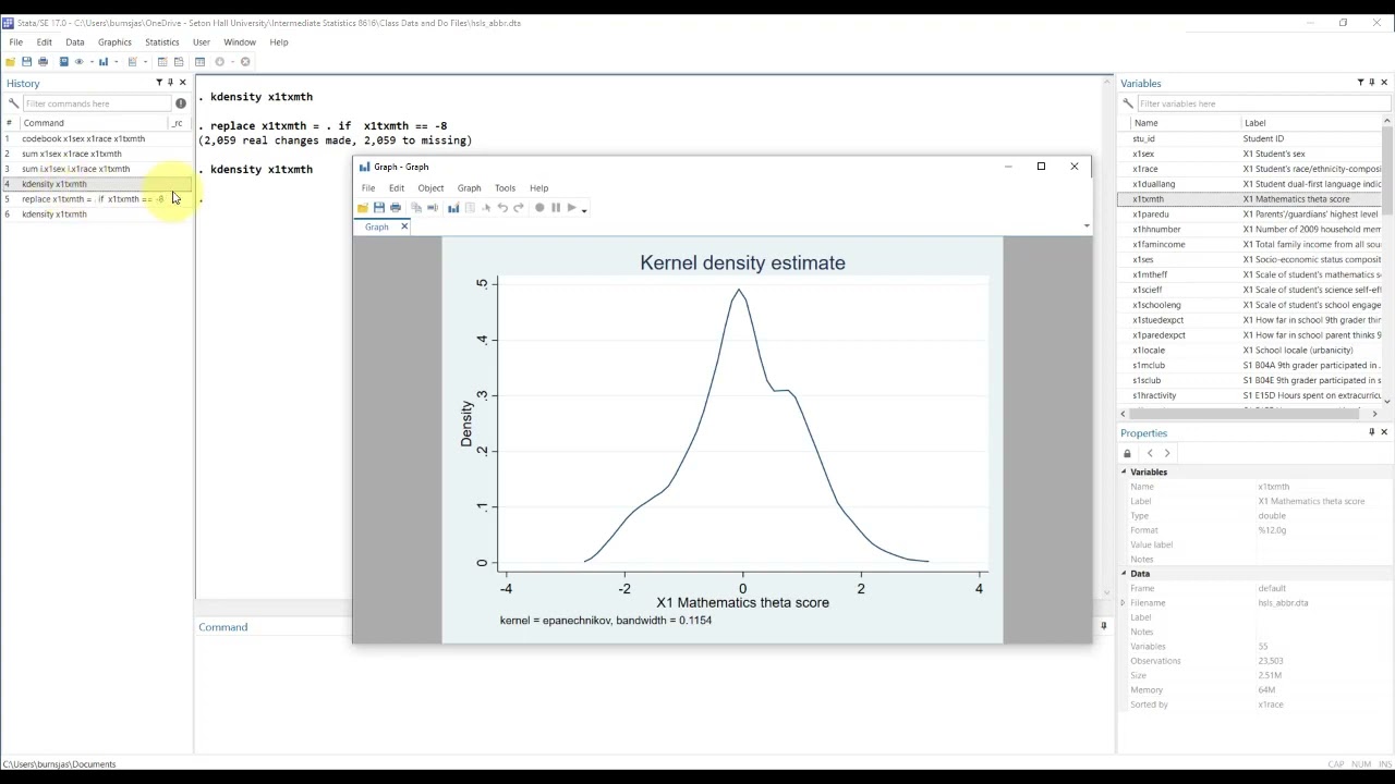 Using Stata Visualizing Distributions with Histograms and Density Plots