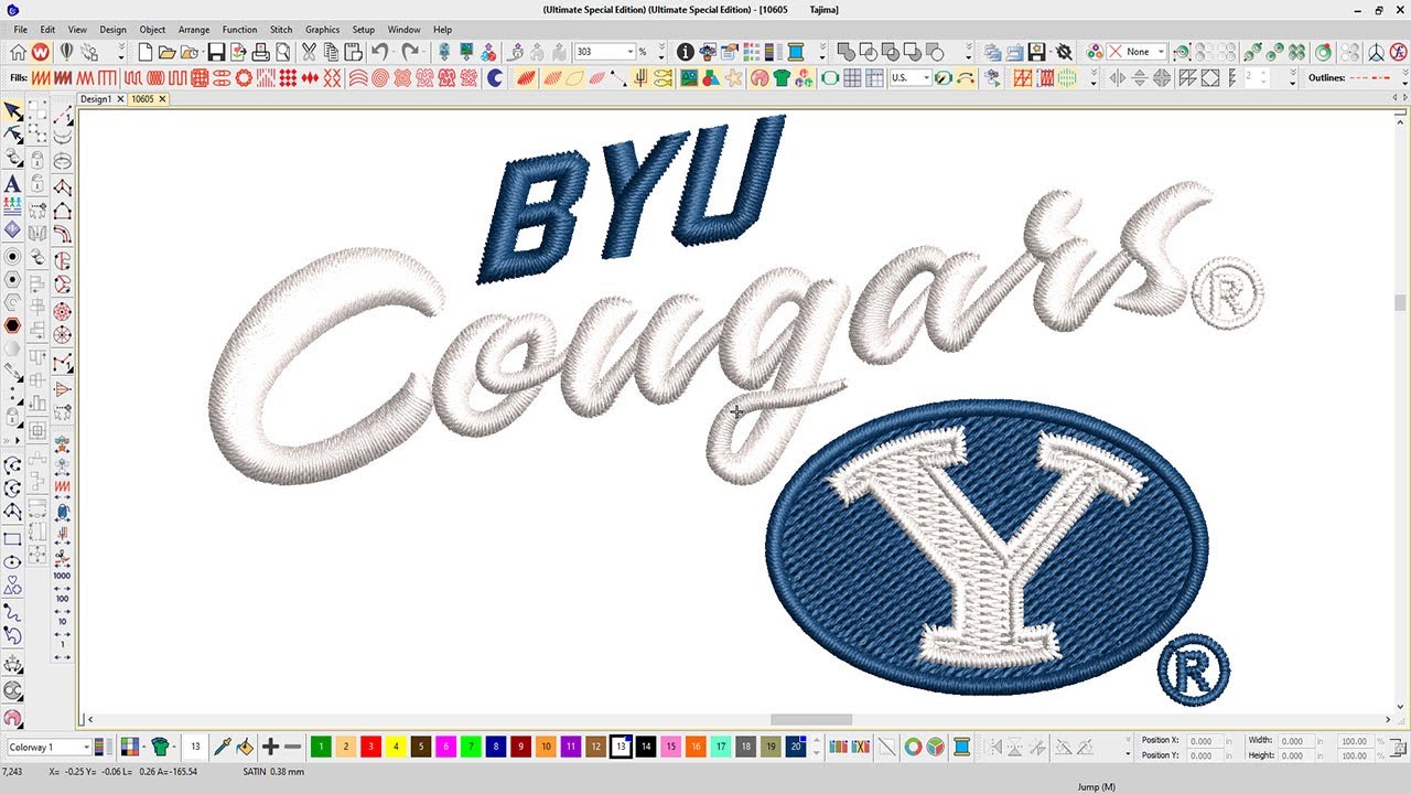BYU Cougars Embroidery logo