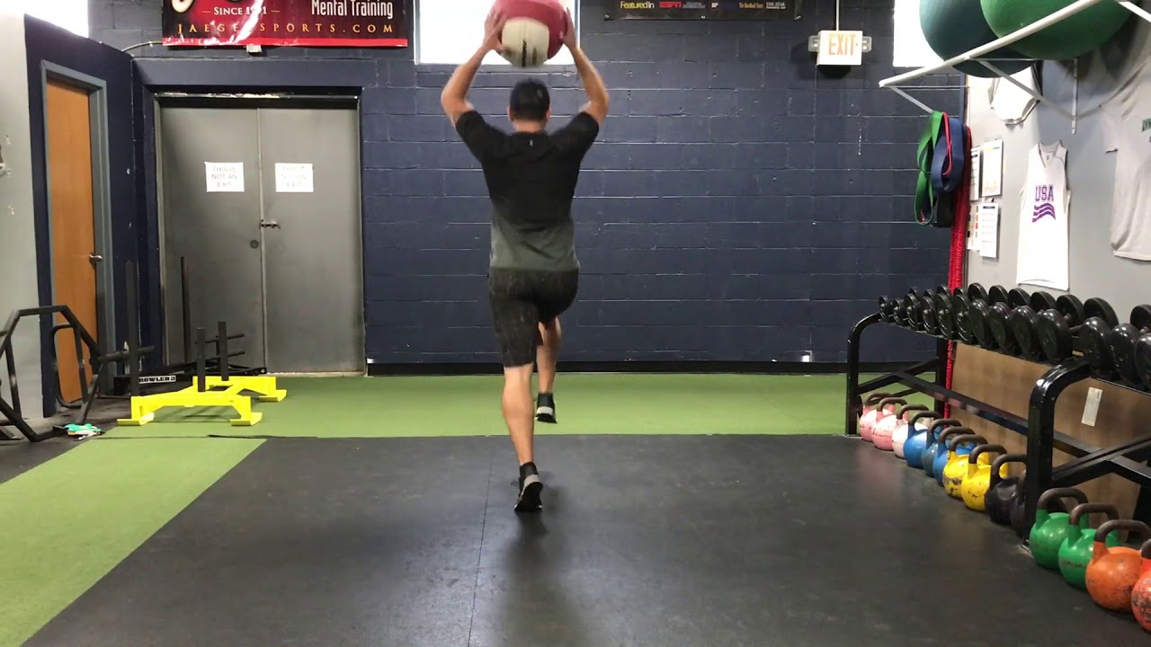 Forward Skips Into Overhead Med Ball Toss