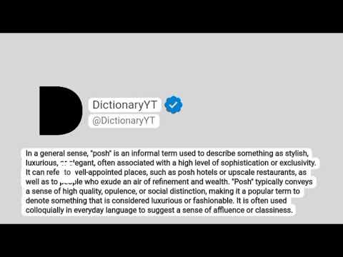 Posh Meaning in English