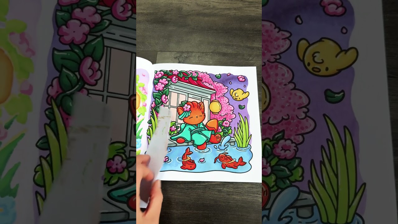 Favourite pages from Cozy Japan coloring book so far #tutorial #art #coloring #drawing