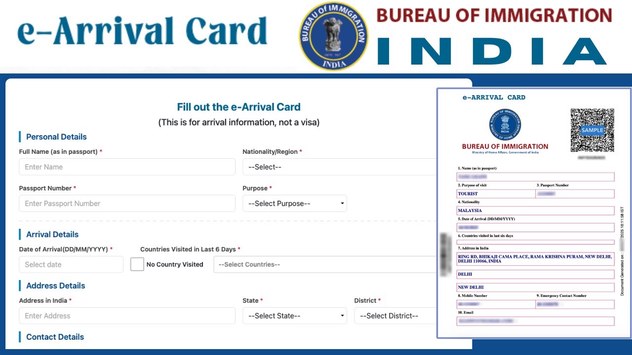 How to Submit India e-Arrival Card Tutorial