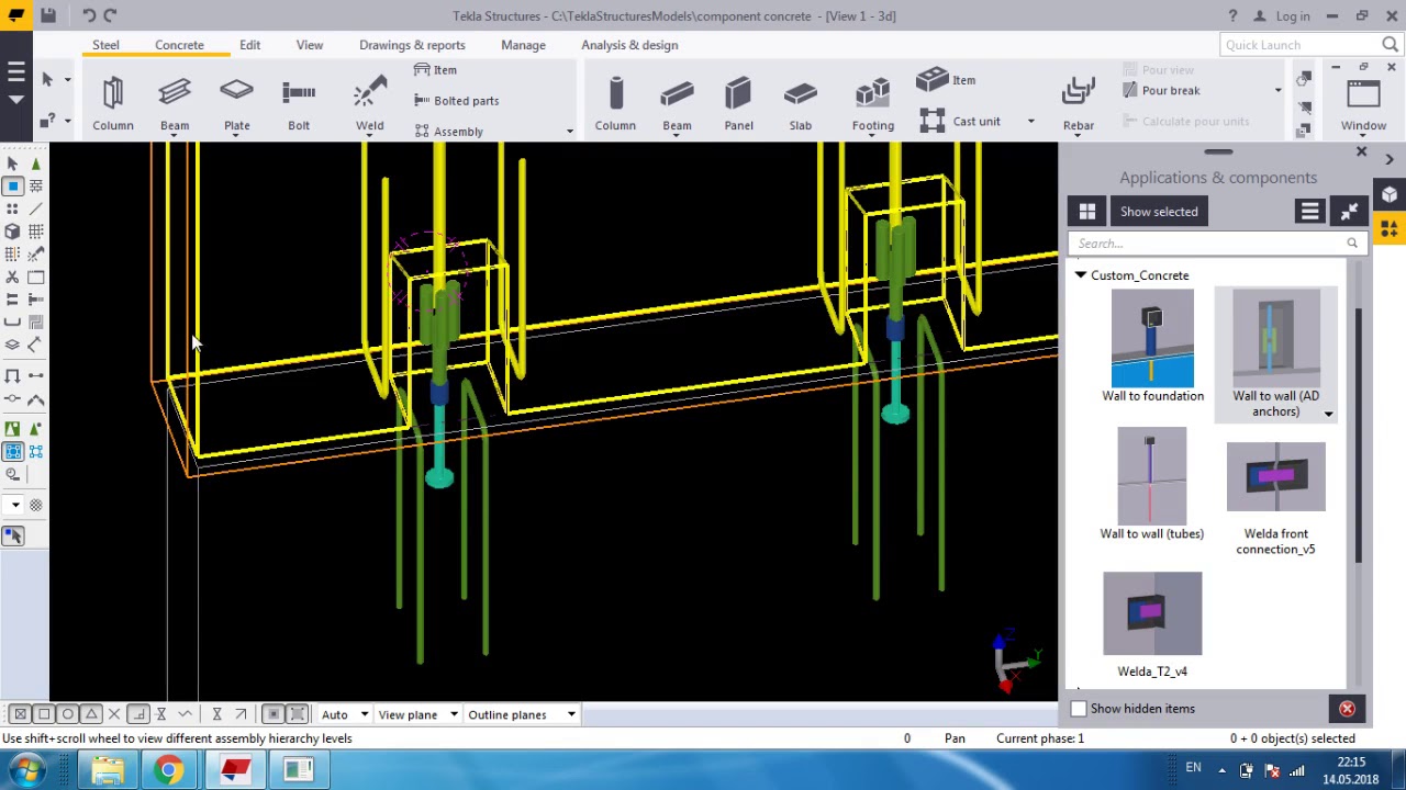 Tekla structures Custom concrete components