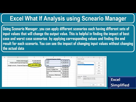 Excel WhatIf Analysis using Scenario Manager