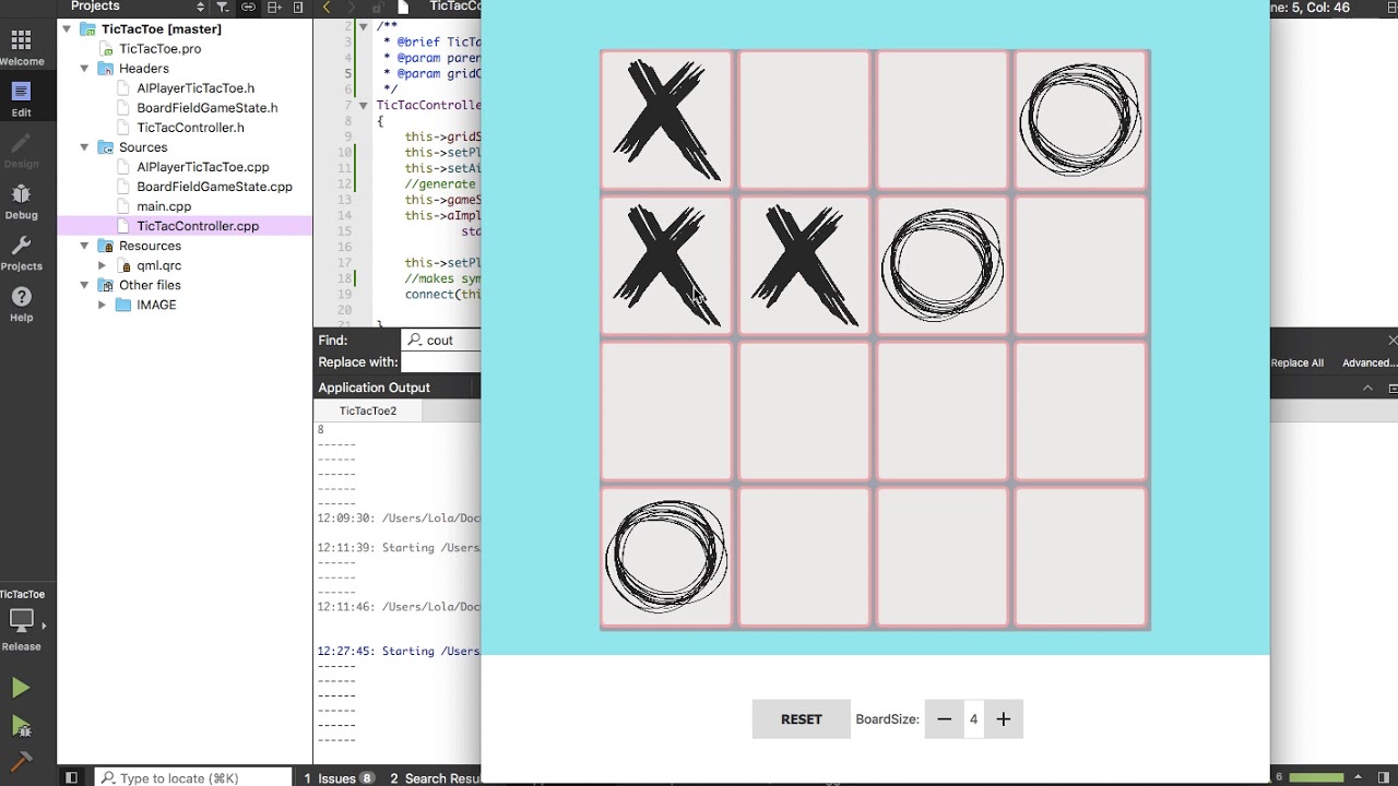 TicTacToe Using QML