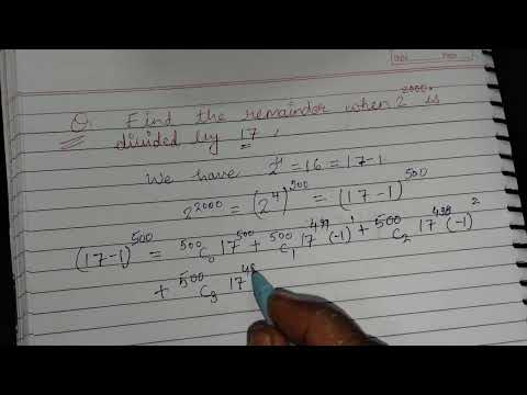 Find The remainder when 2^2000 is divided by 17.