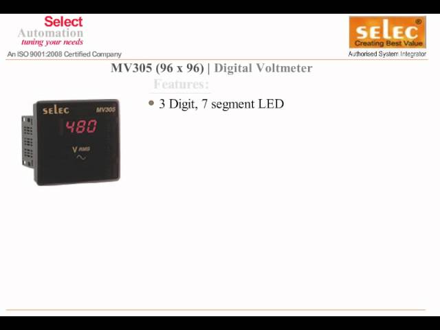 Selec Products - Selec MV305 Digital Voltmeter Wholesaler from Kolkata