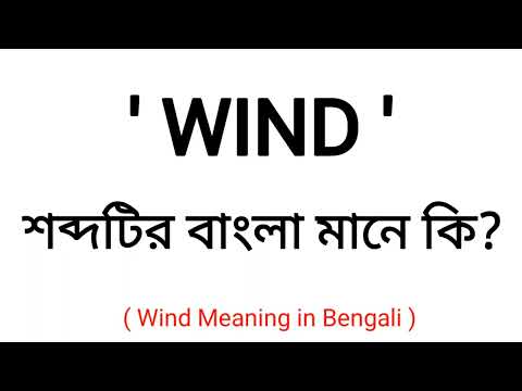 Wind Meaning in Bengali || Wind শব্দের বাংলা অনুবাদ কি