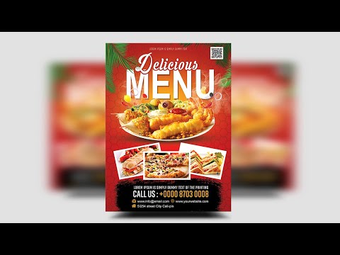 How to Create a Professional Flyer in Photoshop | (Restaurant Menu)