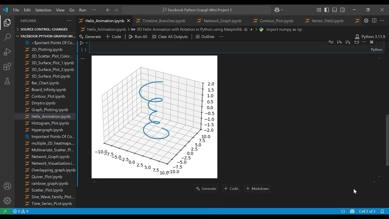 Create a Stunning 3D Rotating Helix Animation in Python | Matplotlib Tutorial