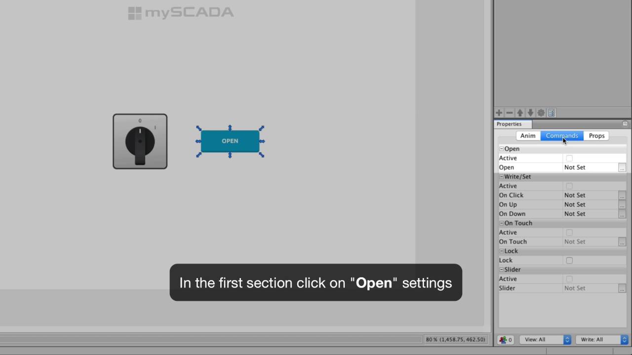 mySCADA - myDESIGNER [Setting commands]