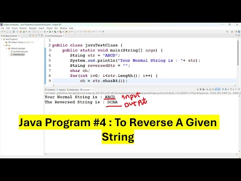 Java Program #4 - To Reverse a Given String | Java simple Program for beginners #bharathedutech