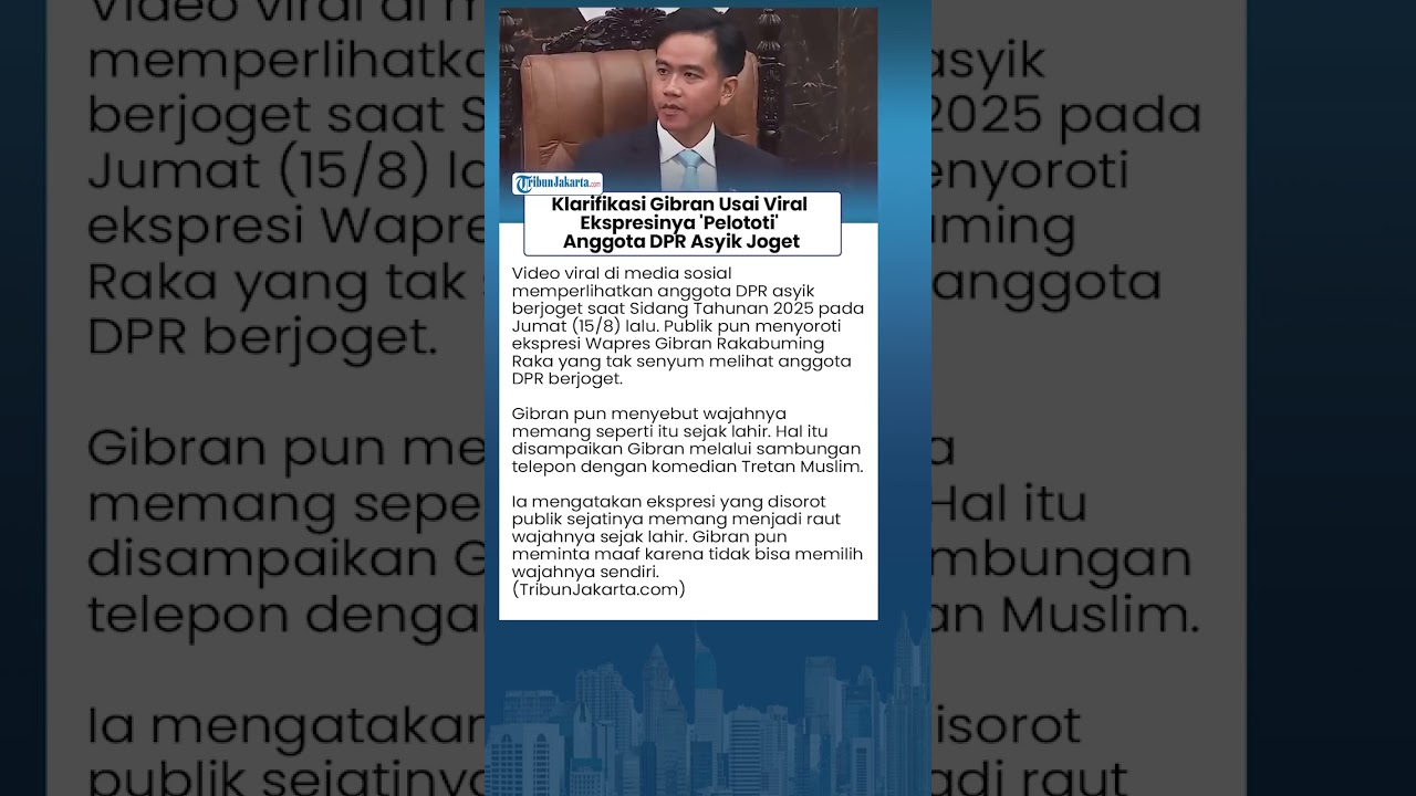 Klarifikasi Gibran Usai Viral Ekspresinya 'Pelototi' Anggota DPR Asyik Joget: Maaf, Default ...