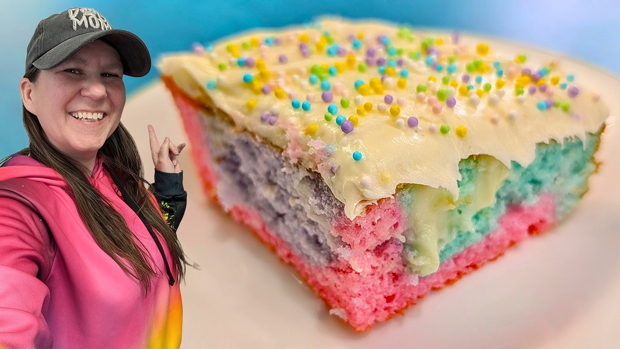 Easy Easter Jello Pudding Poke Cake Recipe! 🐰 (Easy Easter Dessert!)