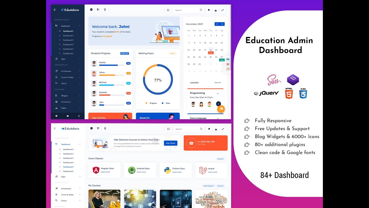 Education Dashboard Bootstrap 5 Admin Template with Responsive UI Kit
