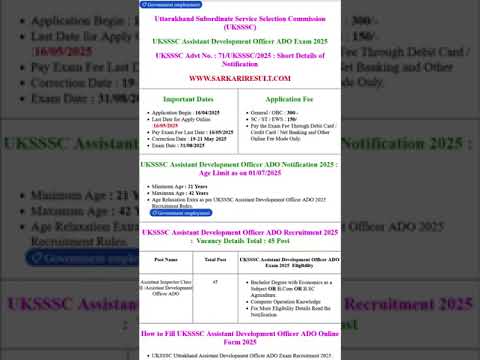 📢 UKSSSC Assistant Development Officer Vacancy 2025 EXPOSED! Latest Govt Jobs Update