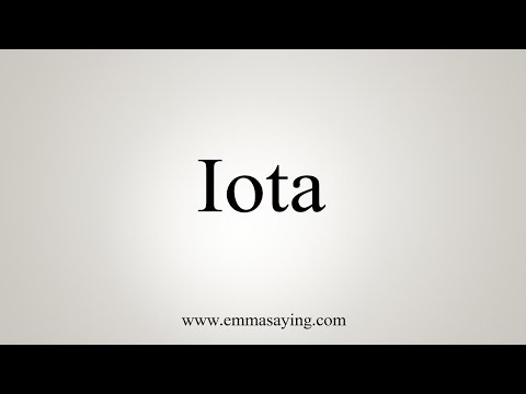 How To Say Iota