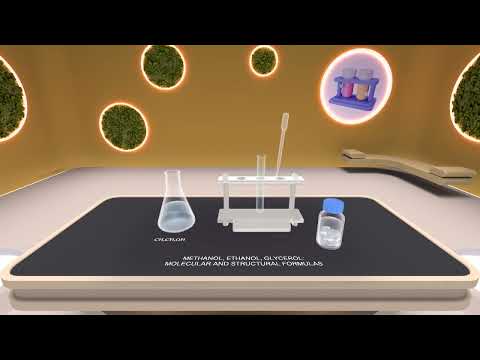 Methanol, Ethanol, Glycerol: Molecular and Structural Formulas AR/3D