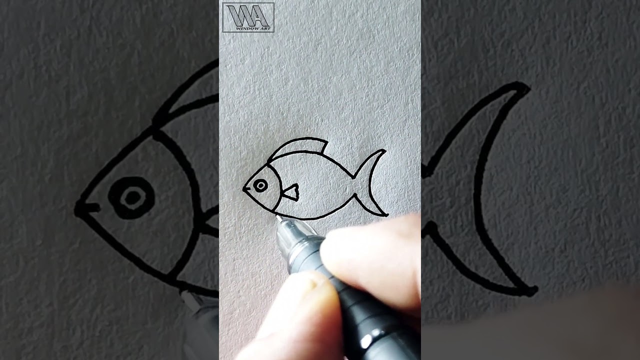 Very Easy Fish Drawing Tutorial / Simple Drawing Shorts / #shorts #drawing