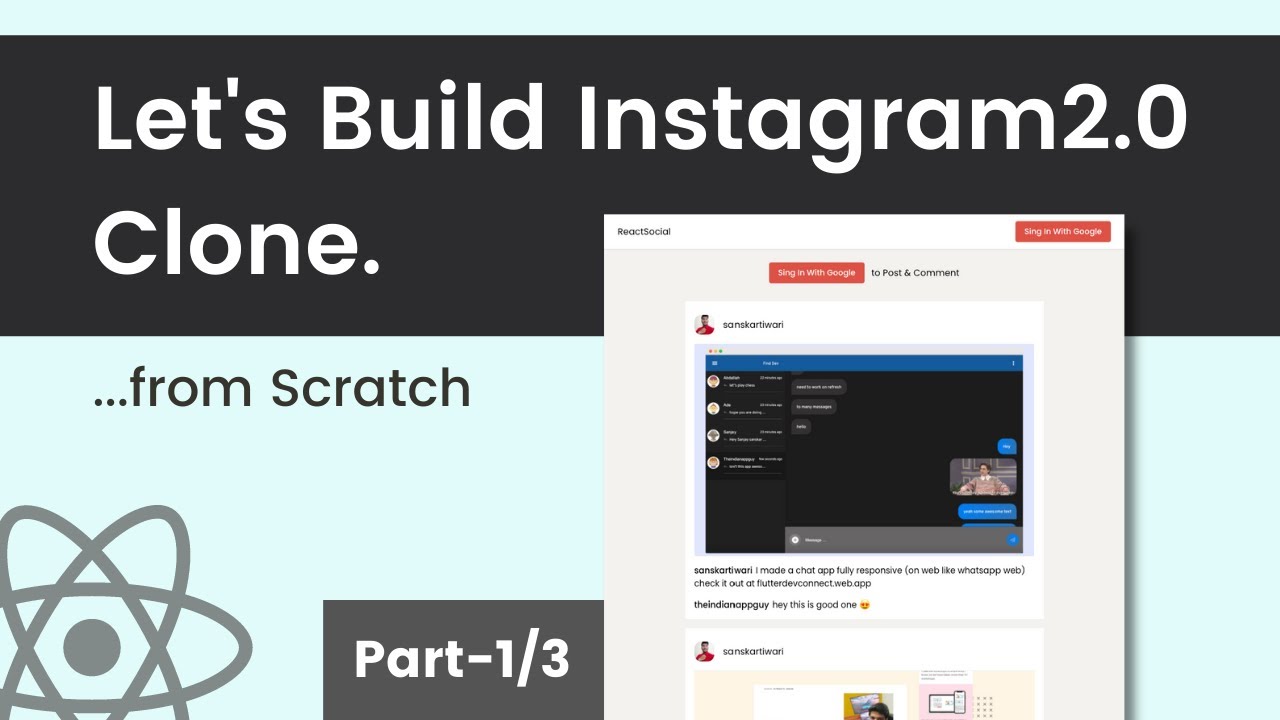 Let's Build Instagram2.0 Clone with React.Js Part 1/3 - Full Stack React & Firebase Tutorial